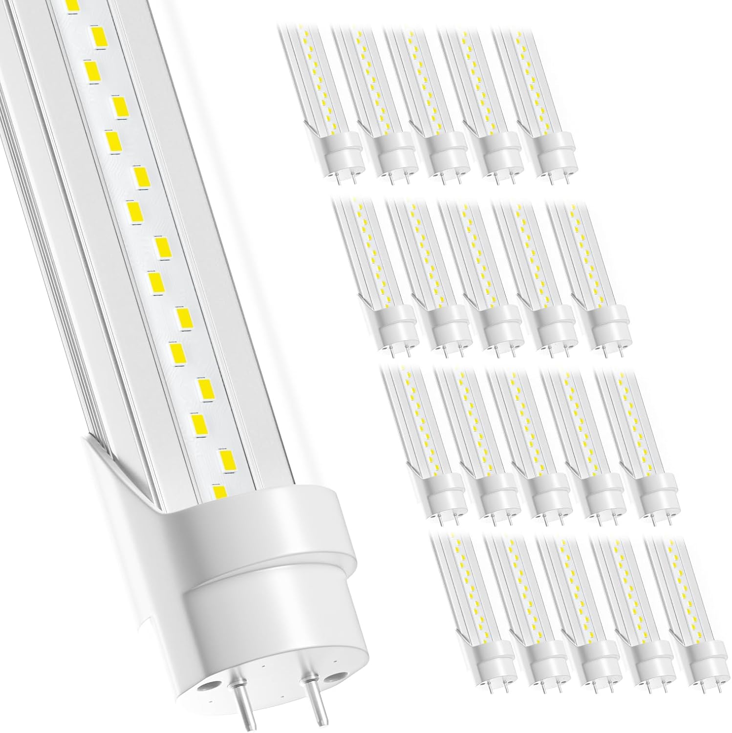ELEKICO 20-Pack T8 Led Bulbs 4 Foot, 24W 3600LM 6500K Daylight 4' T8 Led Light Bulbs, Ballast ...