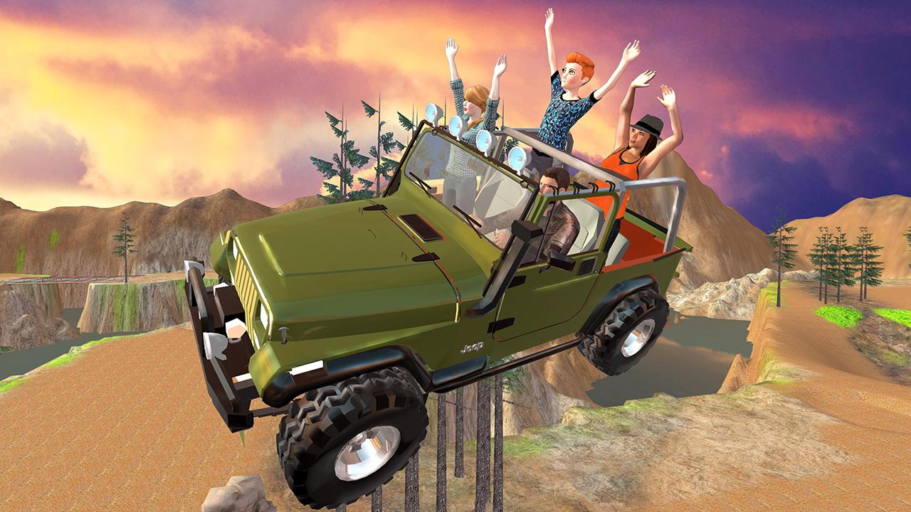 Off-Road Jeep Flying Pilot Mania 3D: 4x4 hill climb Frenzy Driving Racing Parking Simulator ...