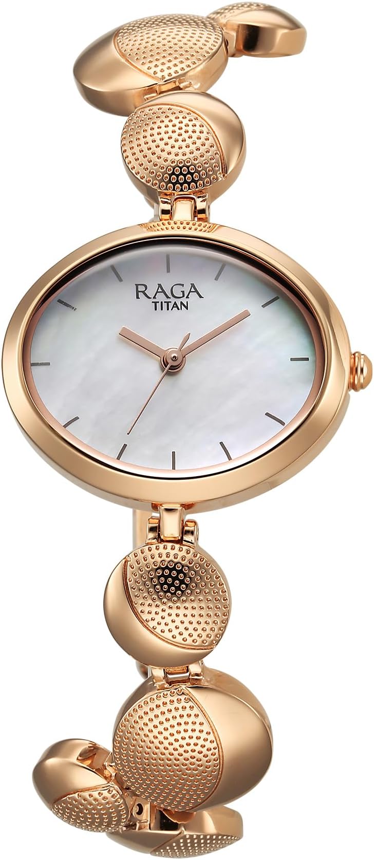 Titan Raga Power Pearls Quartz Analog Mother of Pearl Dial Metal Strap ...