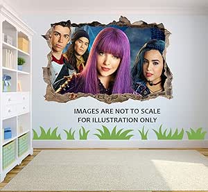 Disney Descendants 2 3D Wall Sticker Decal Poster - Suitable for door ...