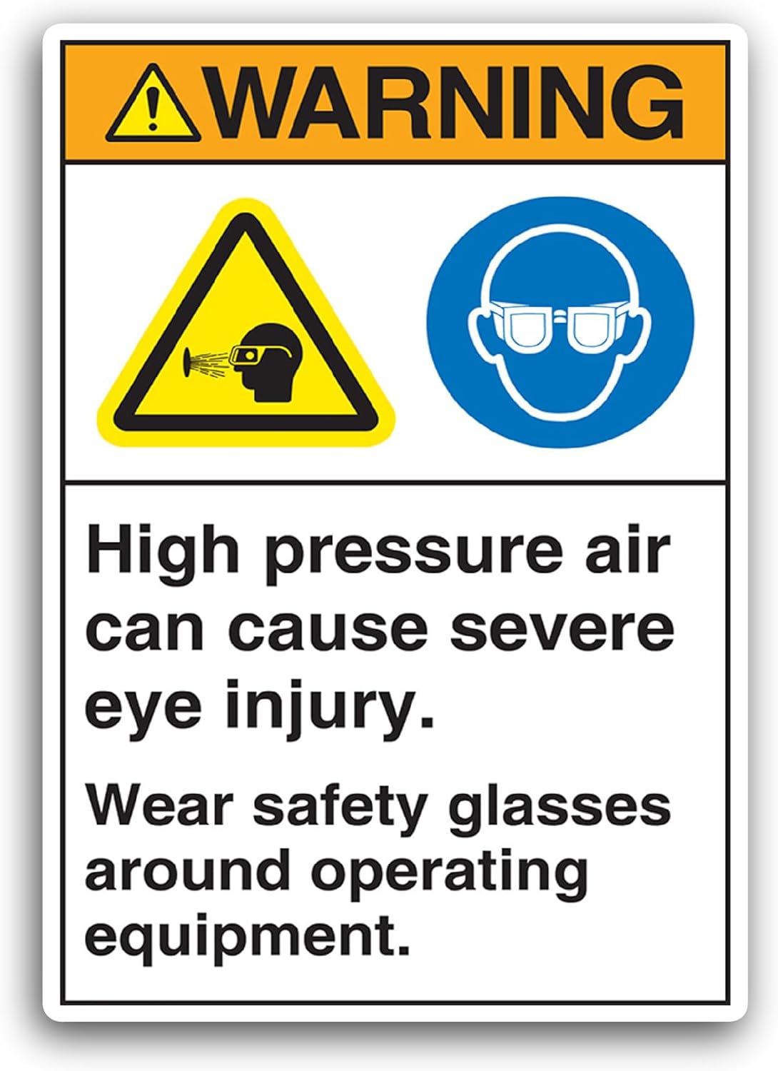 Amazon.com: 2 (Pieces) 3" and 5" Warning High Pressure Air Sticker ...