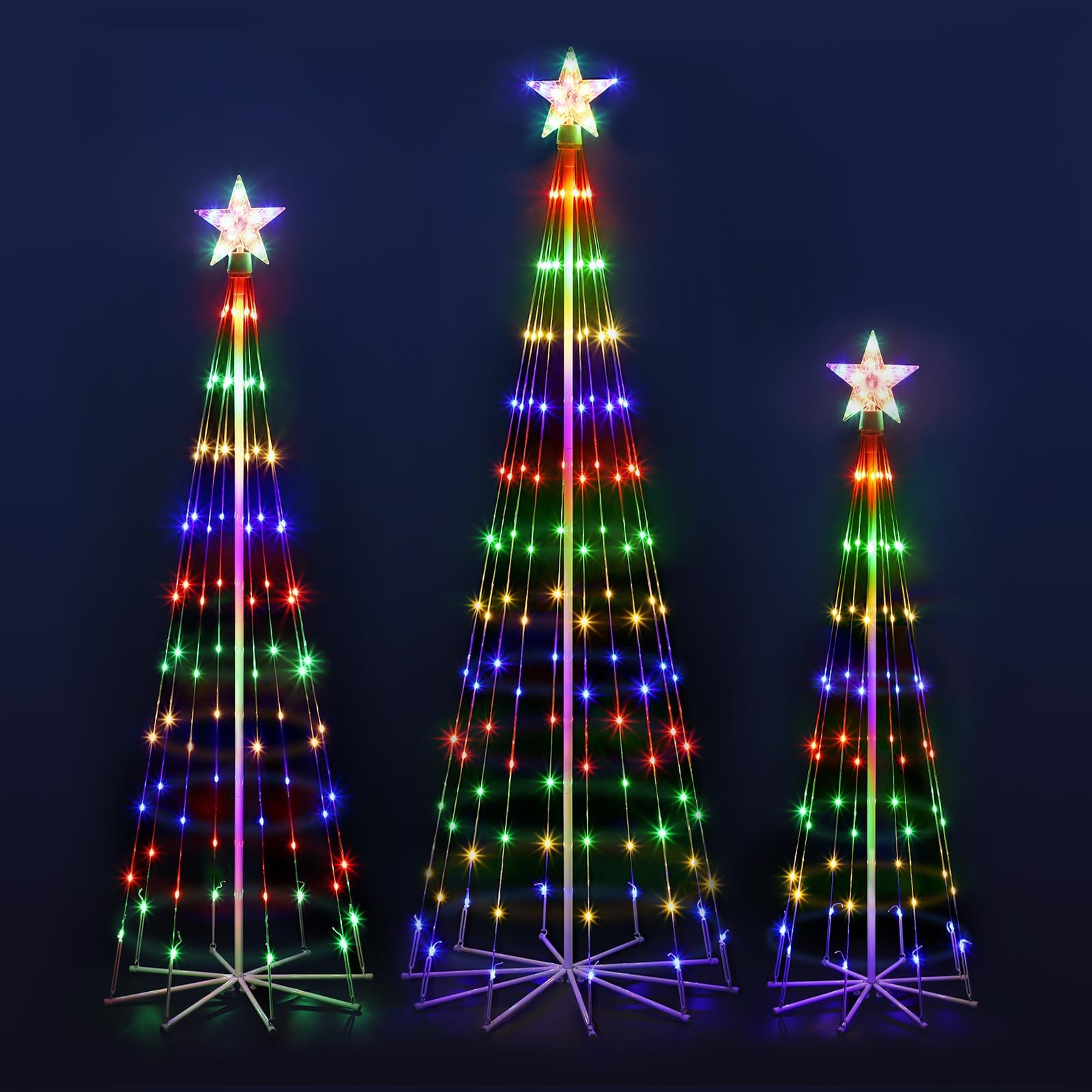 Amazon.com: OUSHENG 3 Pack LED Outdoor Christmas Tree Light Show ...