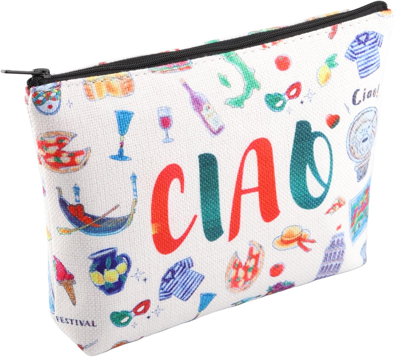 Amazon.com: CMNIM Italy Travel Gifts Italian Greeting Makeup Bag ...