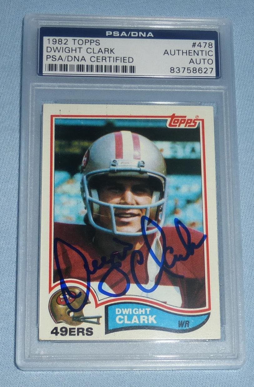 Dwight Clark Signed 1982 Topps 49ers Football Card #478 COA 87 ...