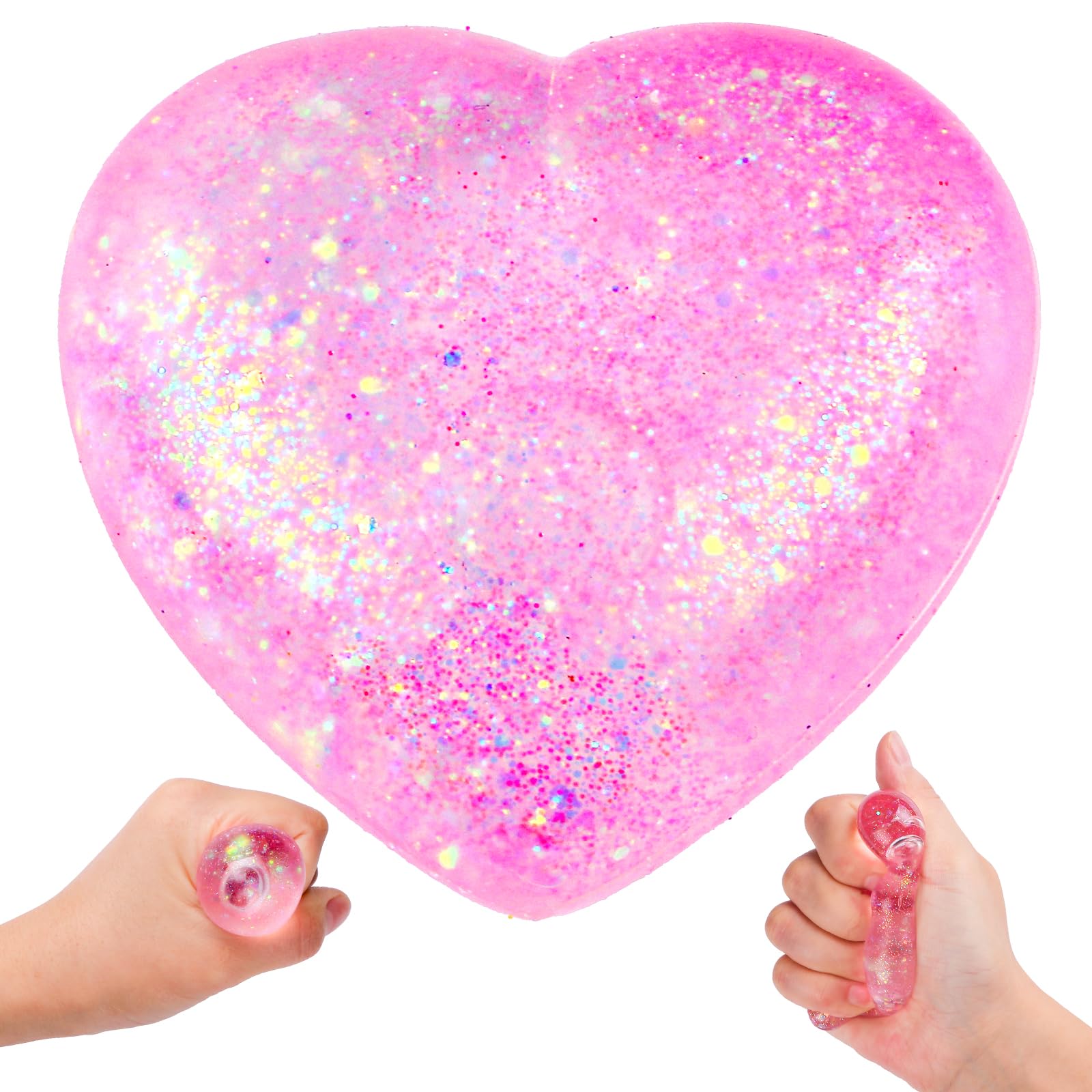 Amazon.com: Heart Stress Balls (Pink) Squishy Toys for Adults Kids ...