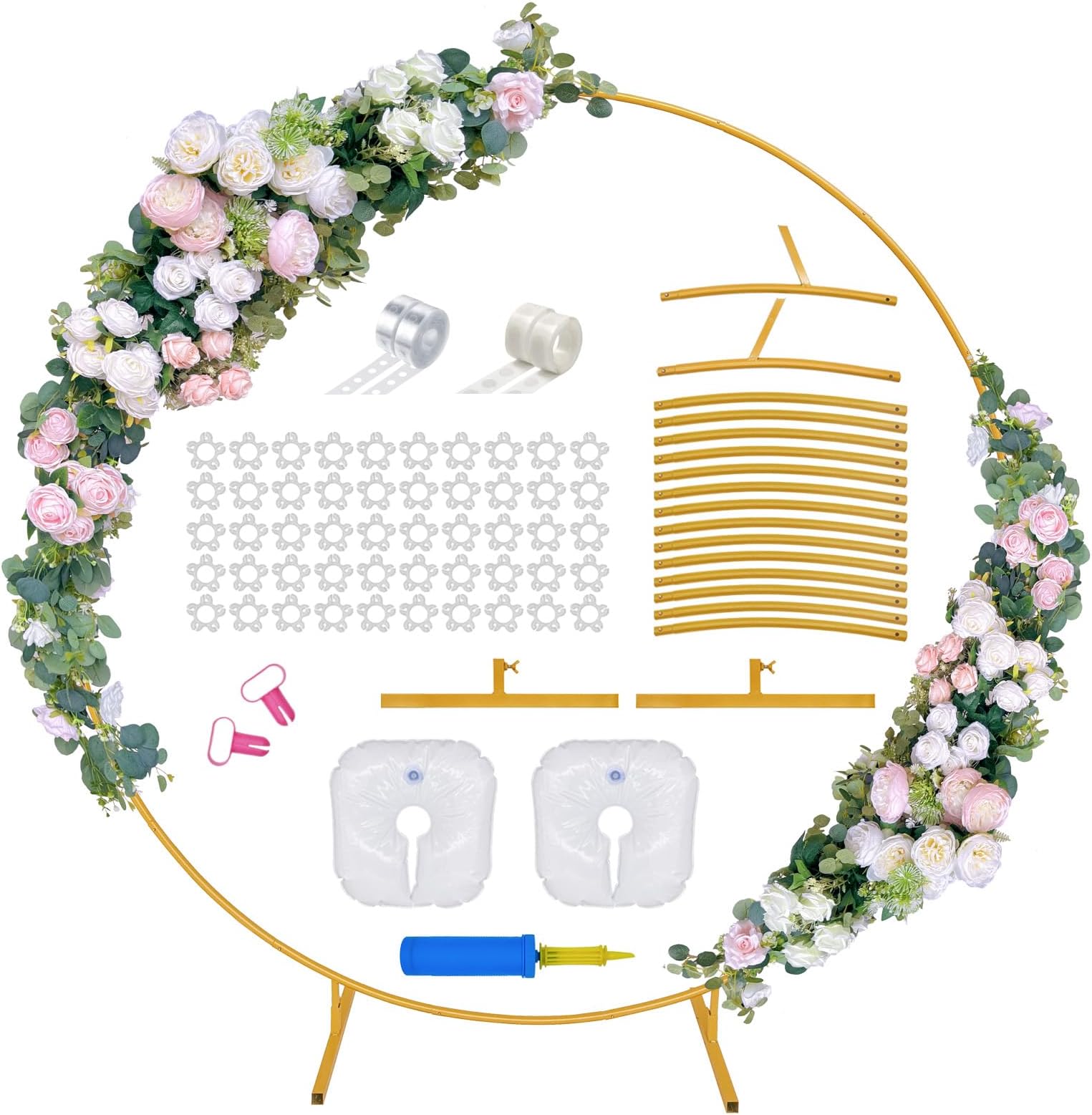 Amazon.com : Round Balloon Arch Kit, 7.2FT Wedding Arch Backdrop Stand ...