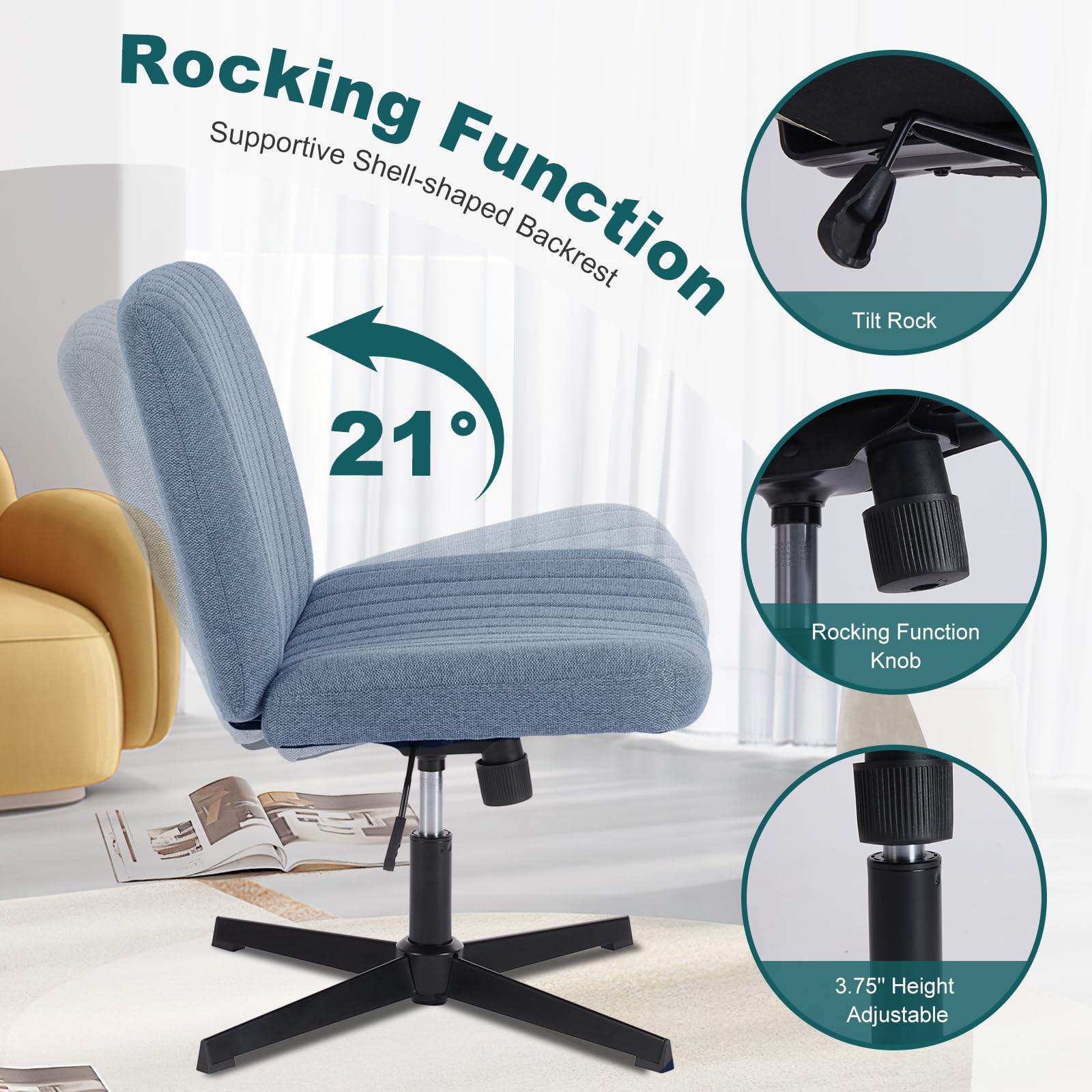 Snapklik.com : Criss Cross Chair, Cross Legged Office Chair Wide ...