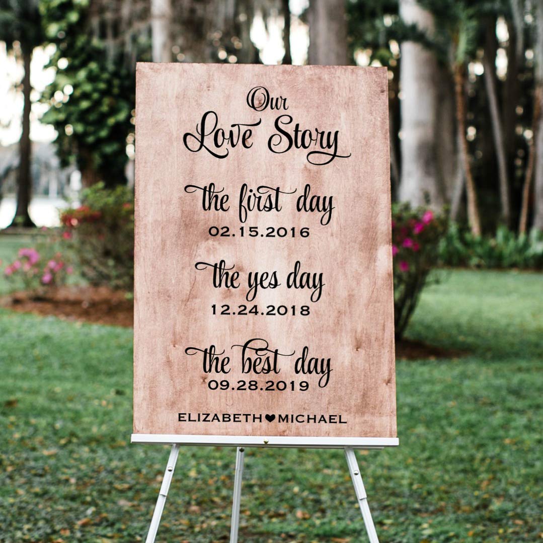 Amazon.com: Our Love Story Wedding Decal, The First Day The Yes Day The ...