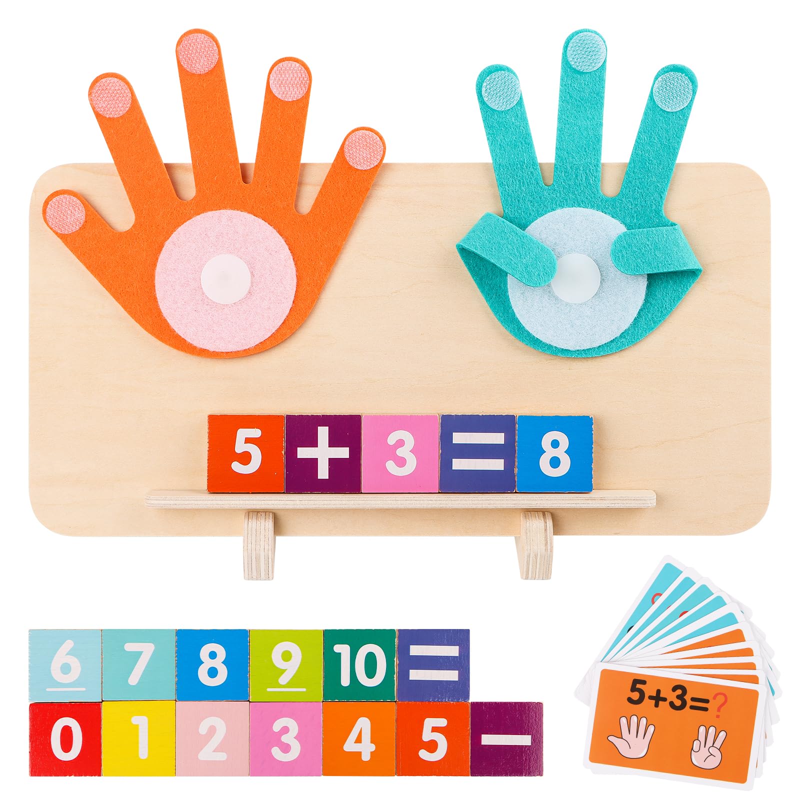 Wooden Math Counting Toys for Kids,Montessori Math Toy for Kids,Finger ...
