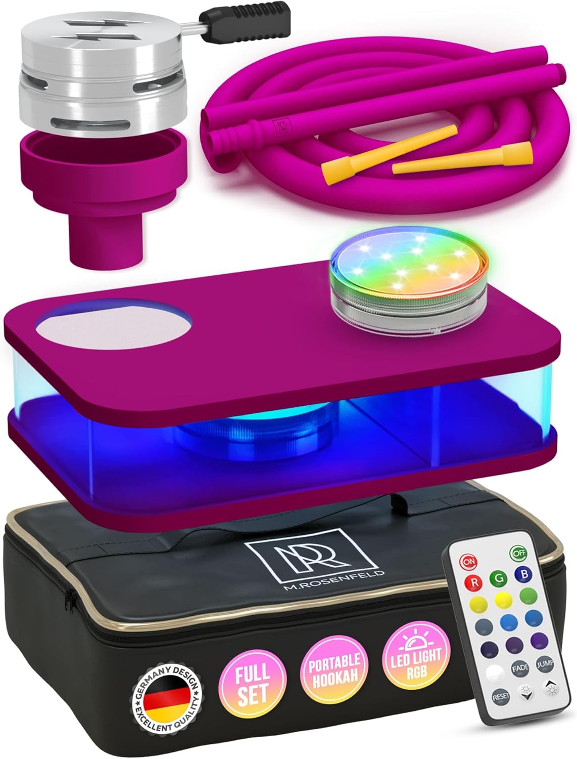 Amazon.com: M. ROSENFELD Purple Hookah Set With Everything - Premium ...
