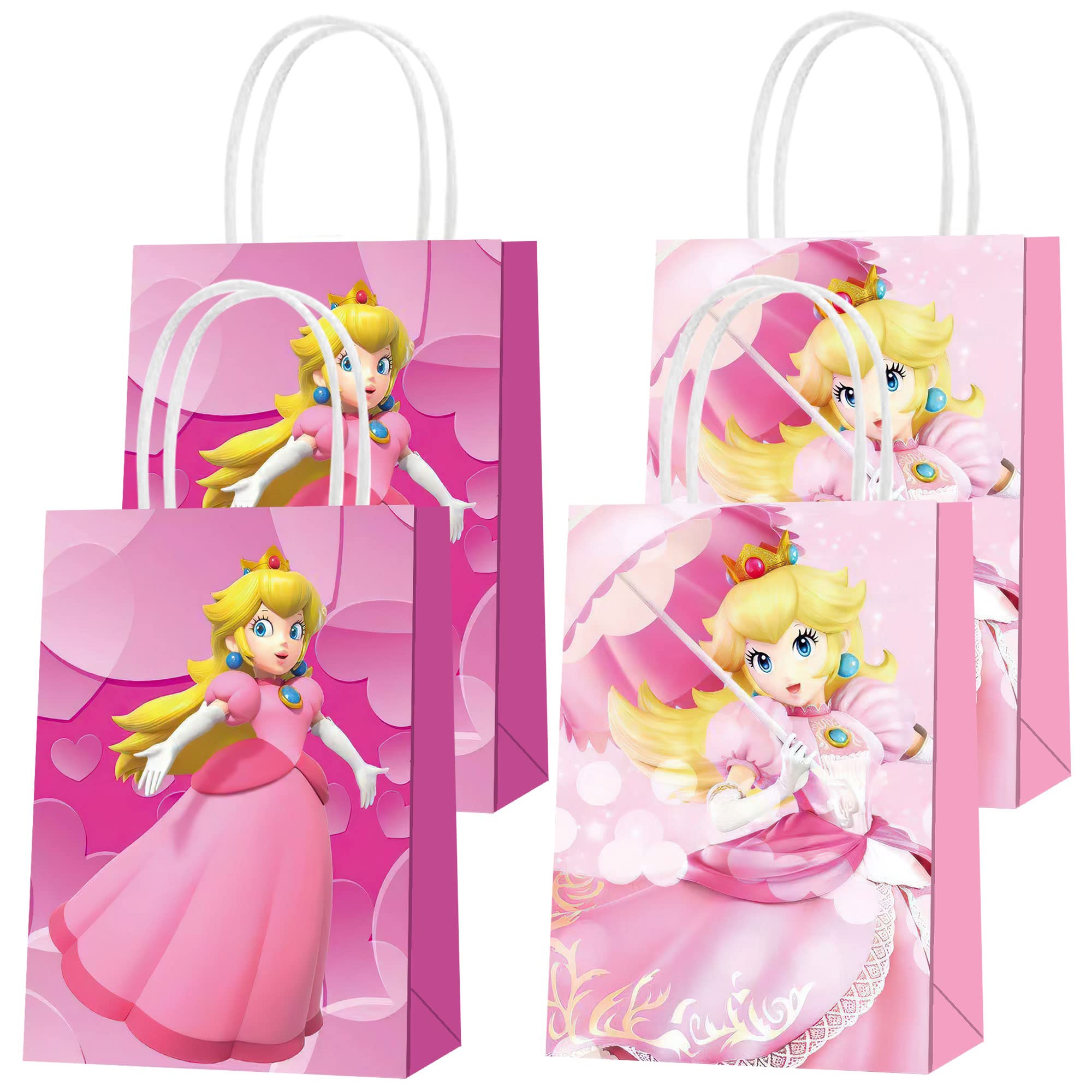 16 Pack Princess Peach Party Bags Paper Bags Mario Baby | Desertcart ...