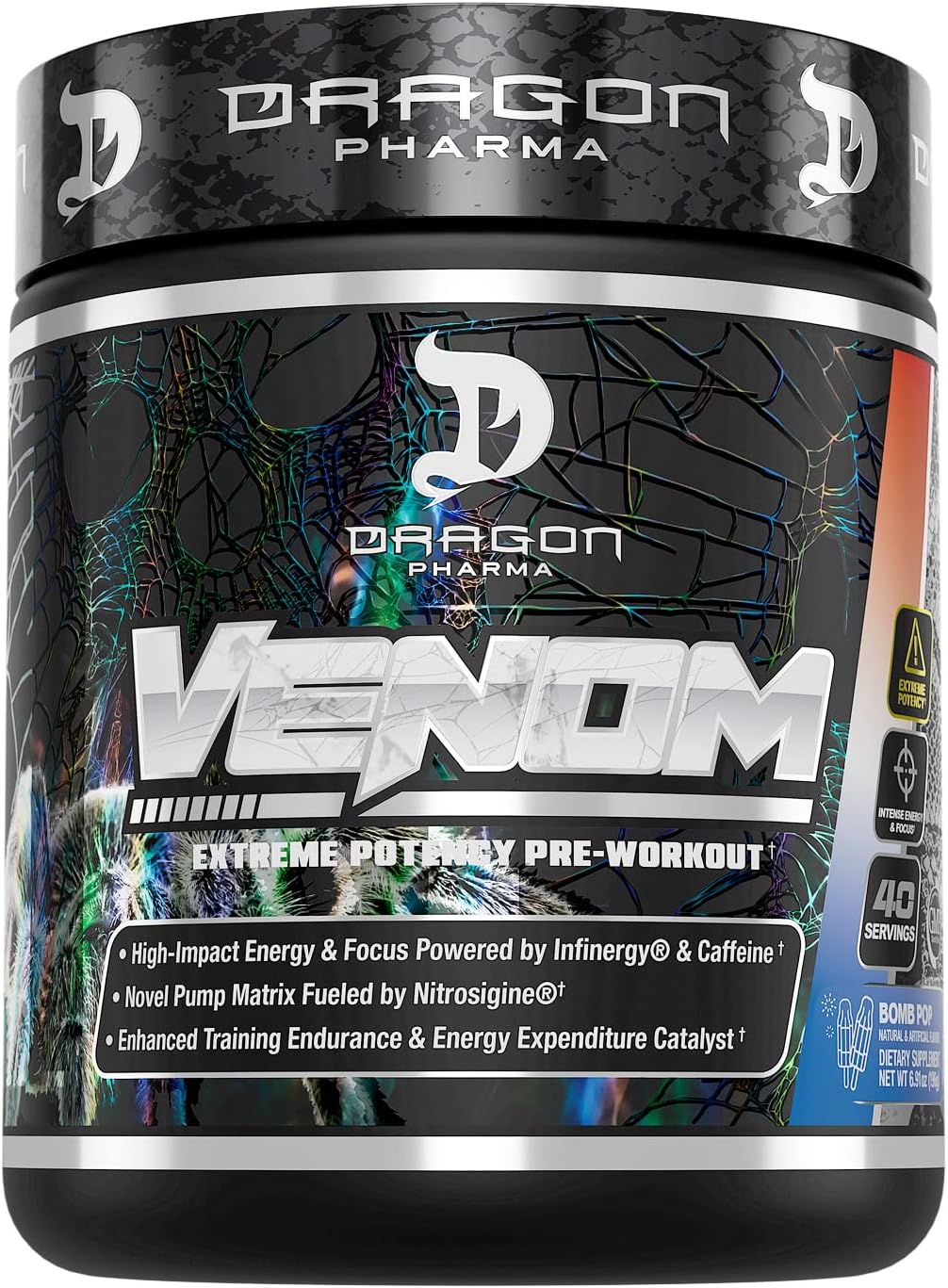 Amazon.com: DRAGON PHARMA Venom Extreme Potency Pre-Workout, Laser ...