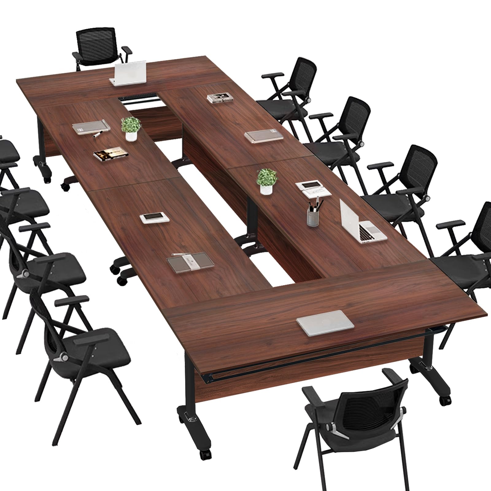 Amazon.com: Conference Table, Folding Conference Room Tables With Flip ...