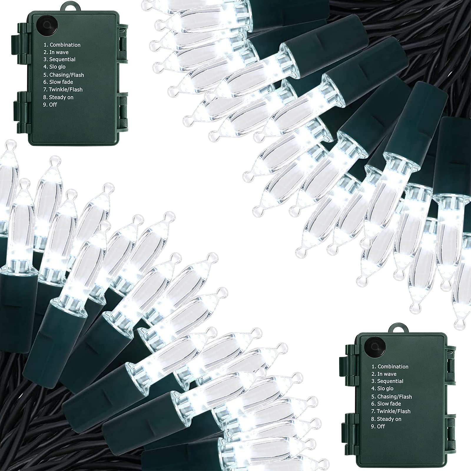 Amazon.com : Green Convenience Christmas Lights 33ft 100 LED Battery ...