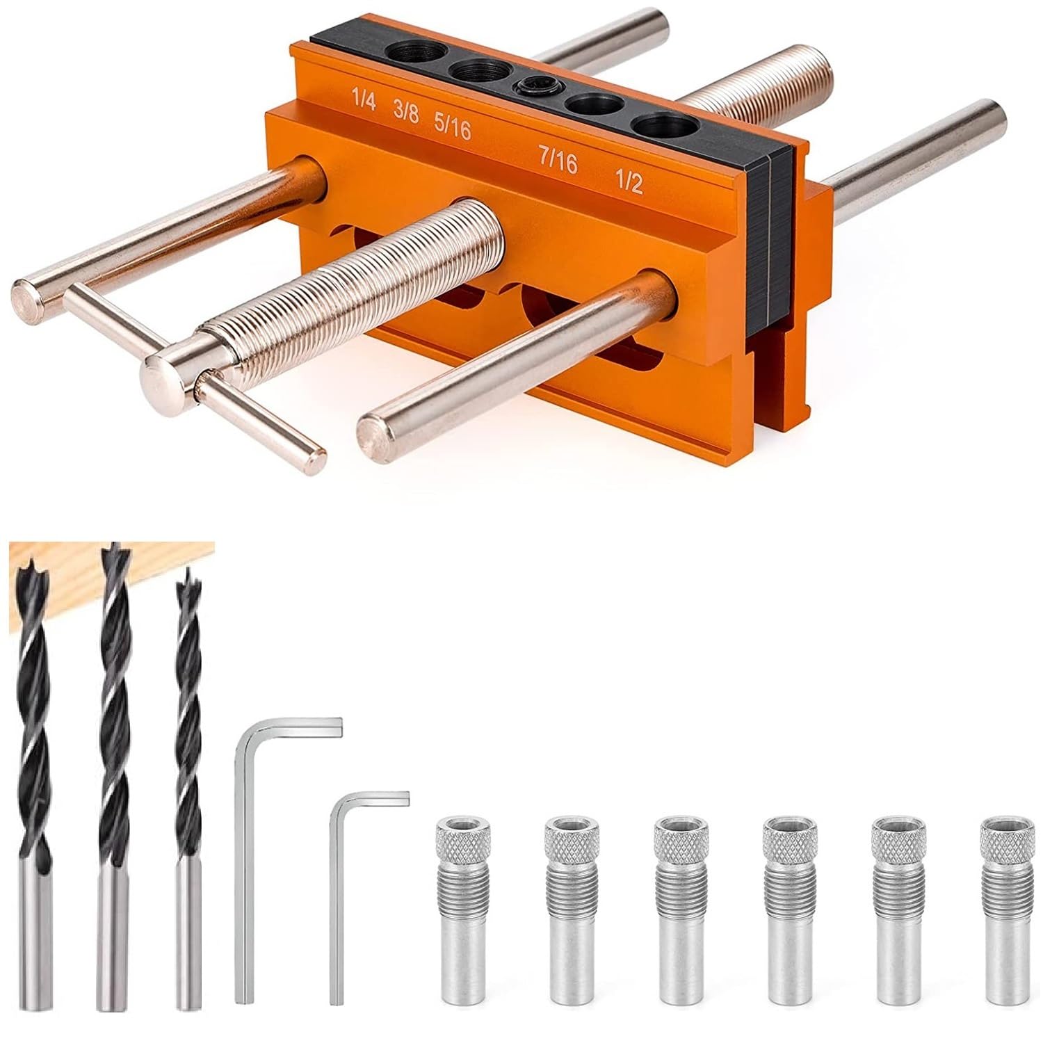 Dtructiew 6.5inch Self Centering Doweling Jig Kit, Drill Jig for ...