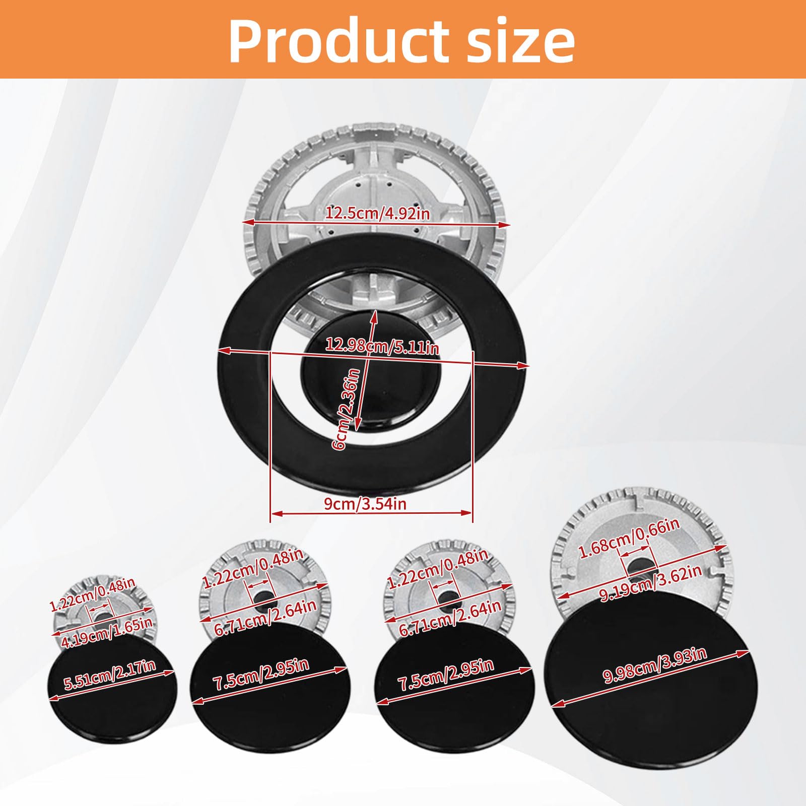 Snapklik.com : Gas Stove Burner Caps Set 11Pcs,Fit For SABAF Stove ...