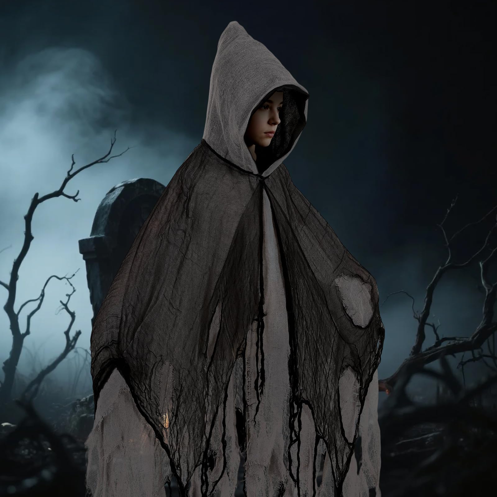 Hooked Cloak Kids Medieval Renaissance Gothic Wizard Cape Death Costume ...