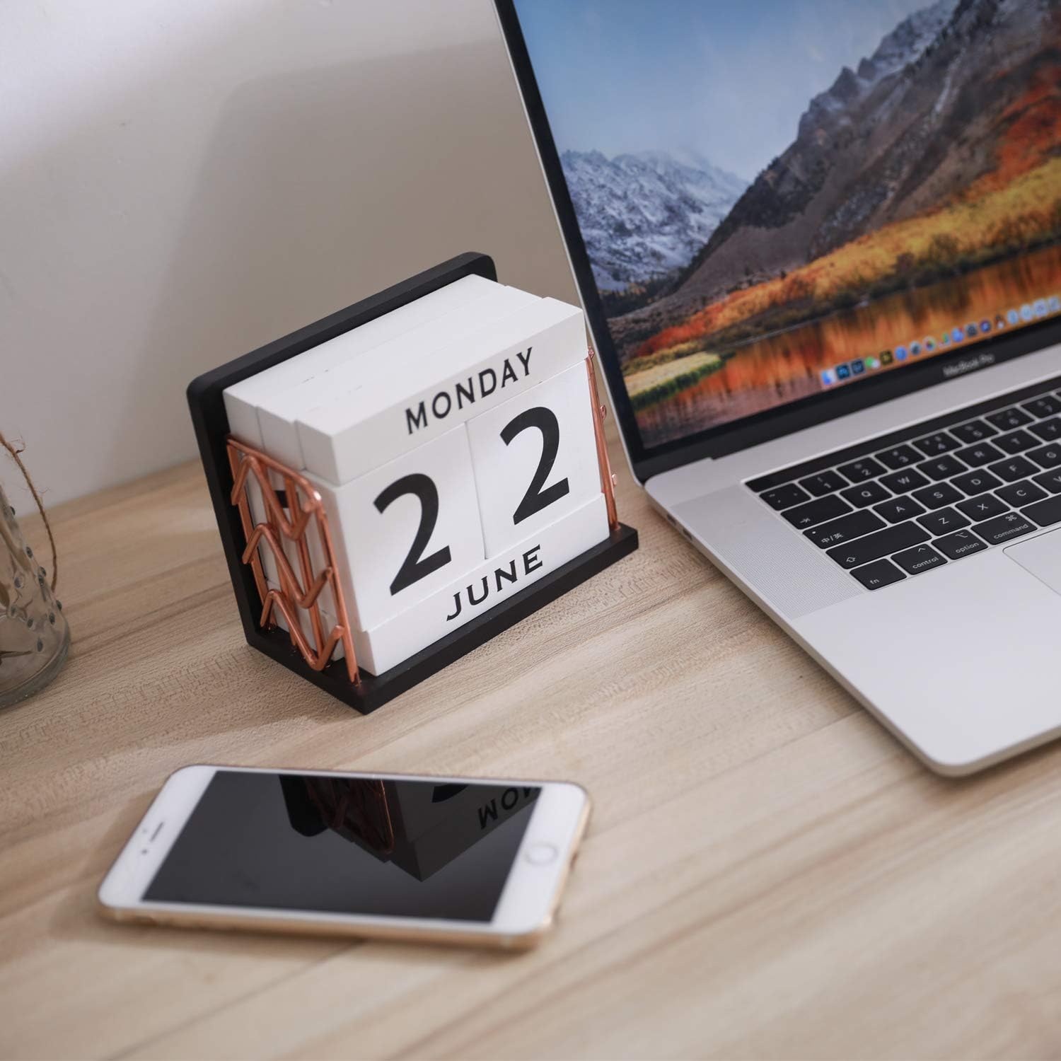 SHYi Home and Office Decor -Vintage Wooden Block Perpetual Desk ...