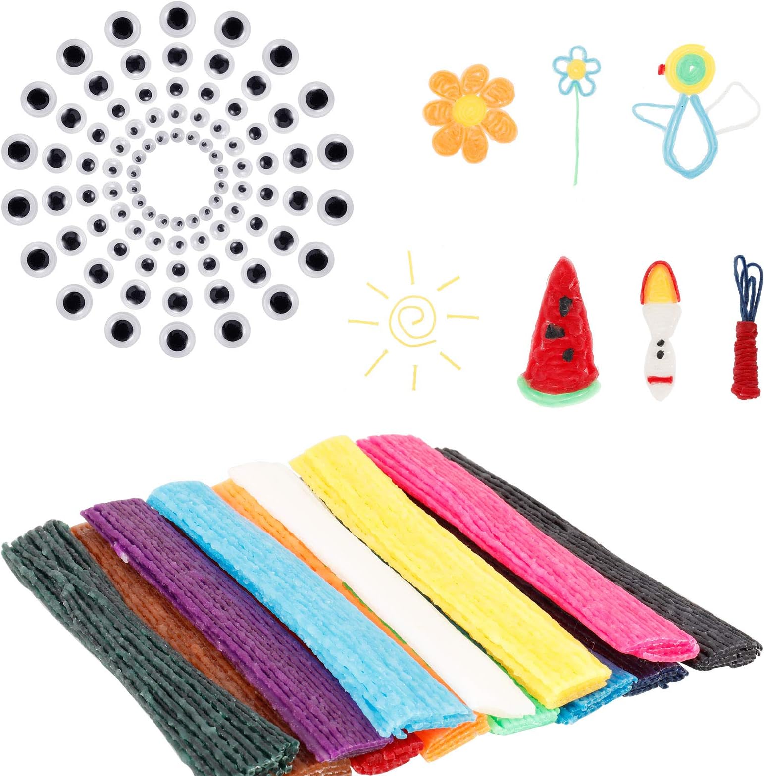 AUXSOUL 500 Pieces Wax Craft Sticks Non-Toxic Bendable Wax Sticks 100 ...