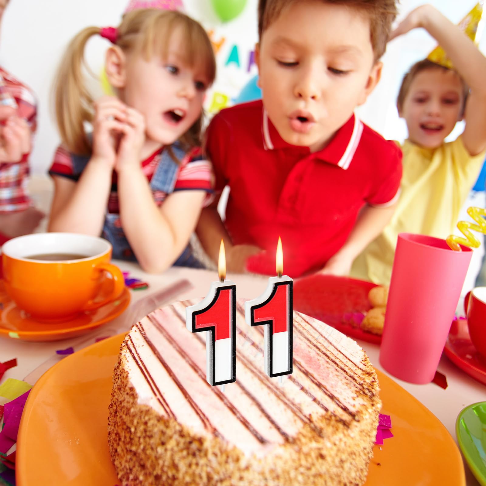 Snapklik.com : Conelist Cartoon Red And White Birthday Cake Candle ...