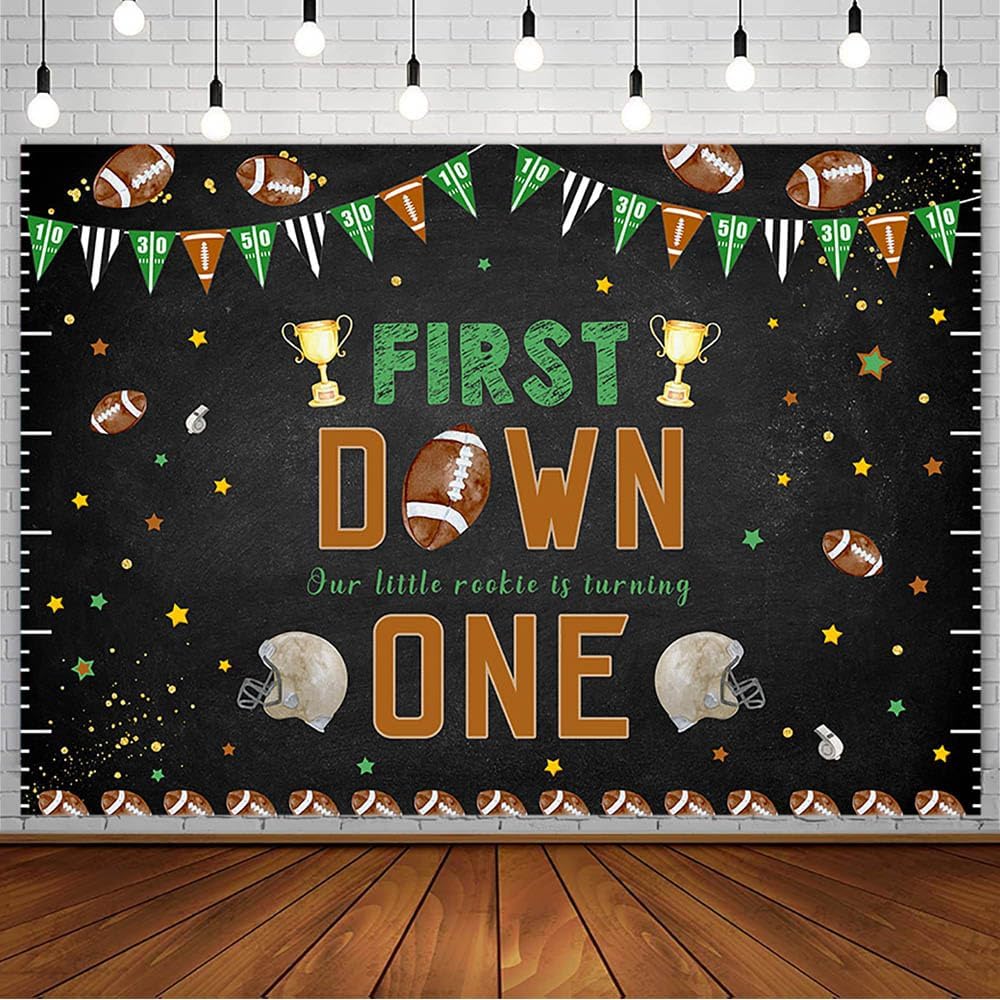 Amazon.com : AIBIIN 7x5ft Football Themed 1st Birthday Backdrop for Boy ...