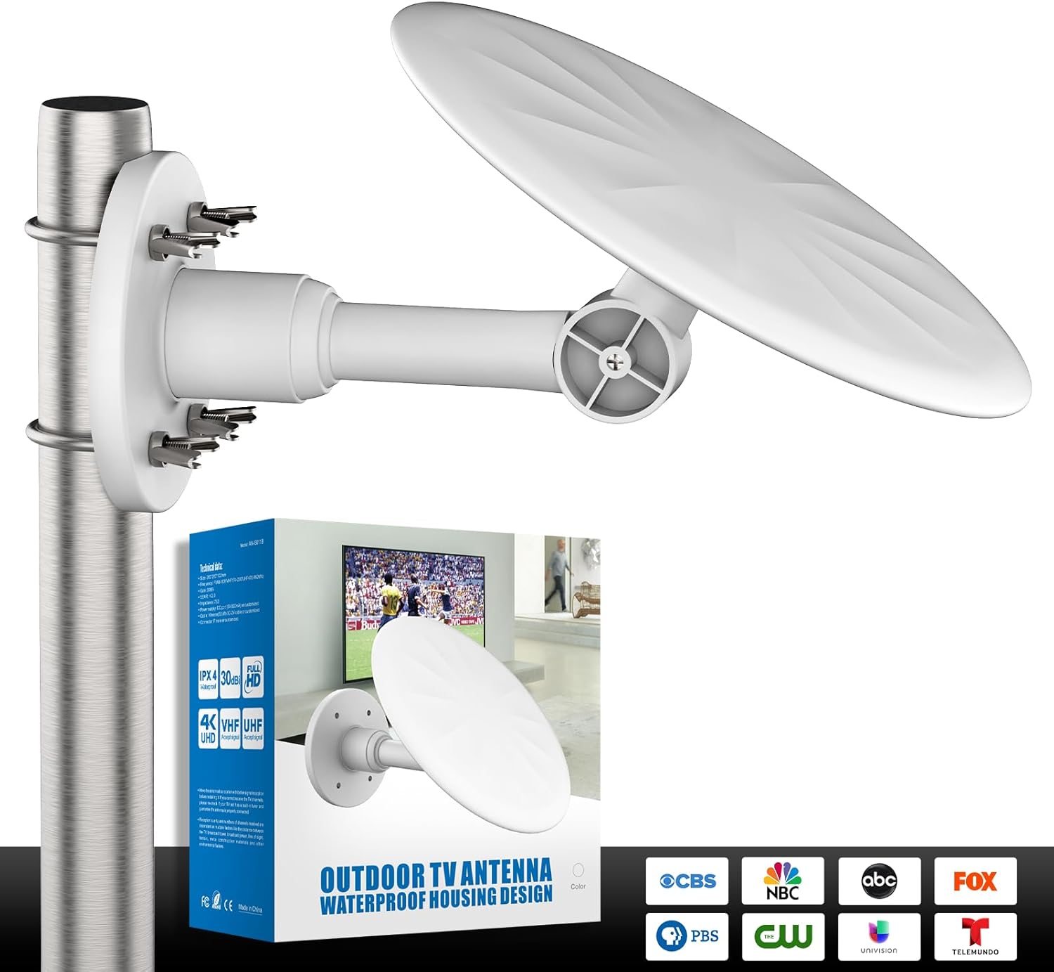 Amazon.com: Bigefeixu Outdoor TV Antenna 32.8ft Cable (White) : Electronics