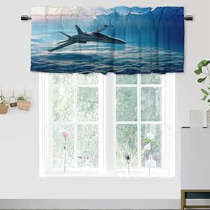Amazon.com: Modern Fighter Aircraft Rod Pocket Valance Curtains,Cool ...
