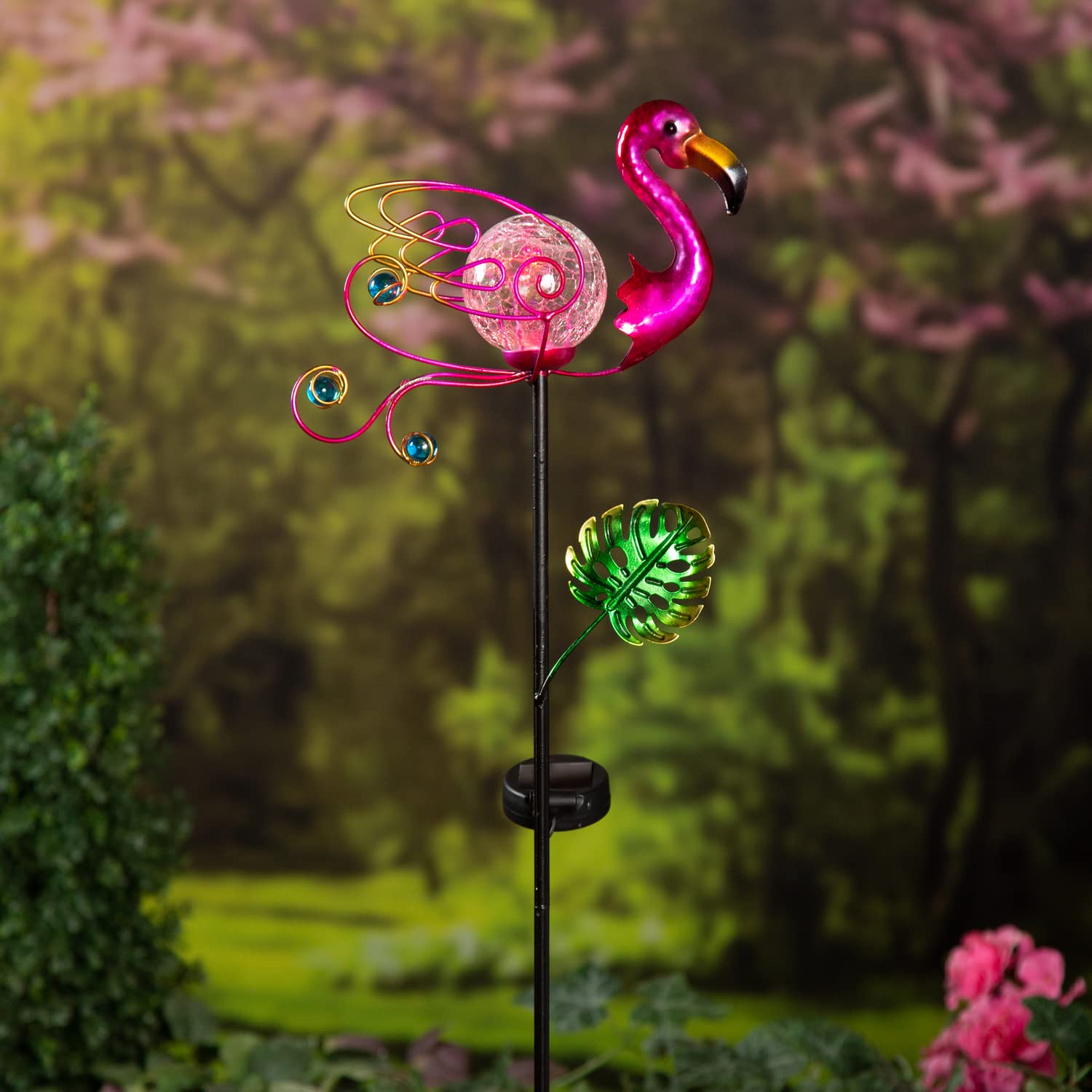 Snapklik.com : Evergreen Solar Color Changing Flamingo Garden Stake