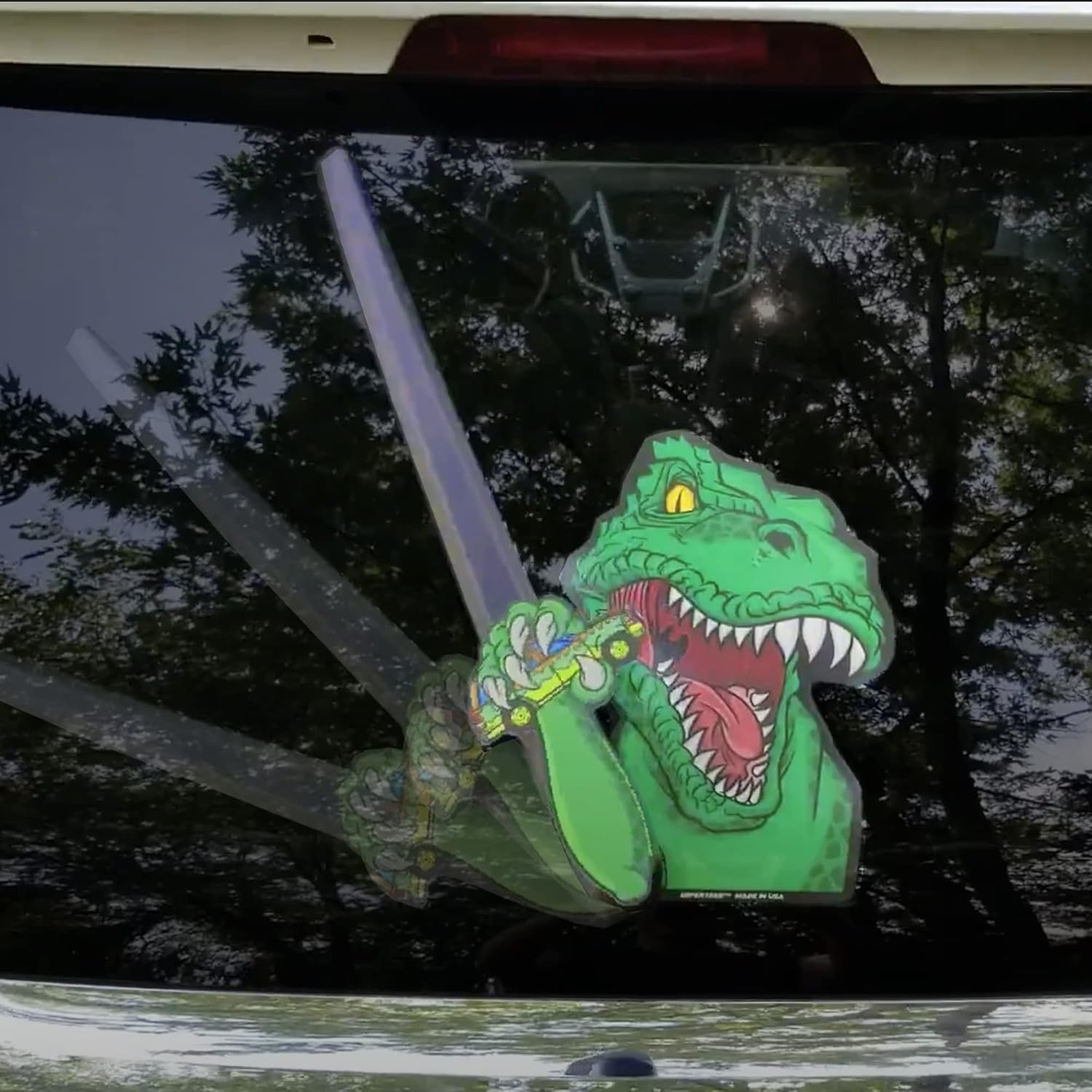 Amazon.com - T-Rex Waving Arm with Car WiperTags with Decal attaches to ...