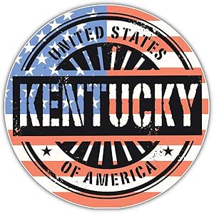 Amazon.com : Kentucky USA State Flag Grunge Emblem Car Bumper Sticker ...
