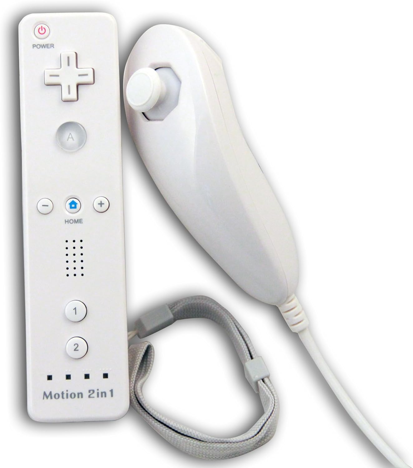 White Nunchuck&Wireless Remote Controller Built in Motion Plus For ...