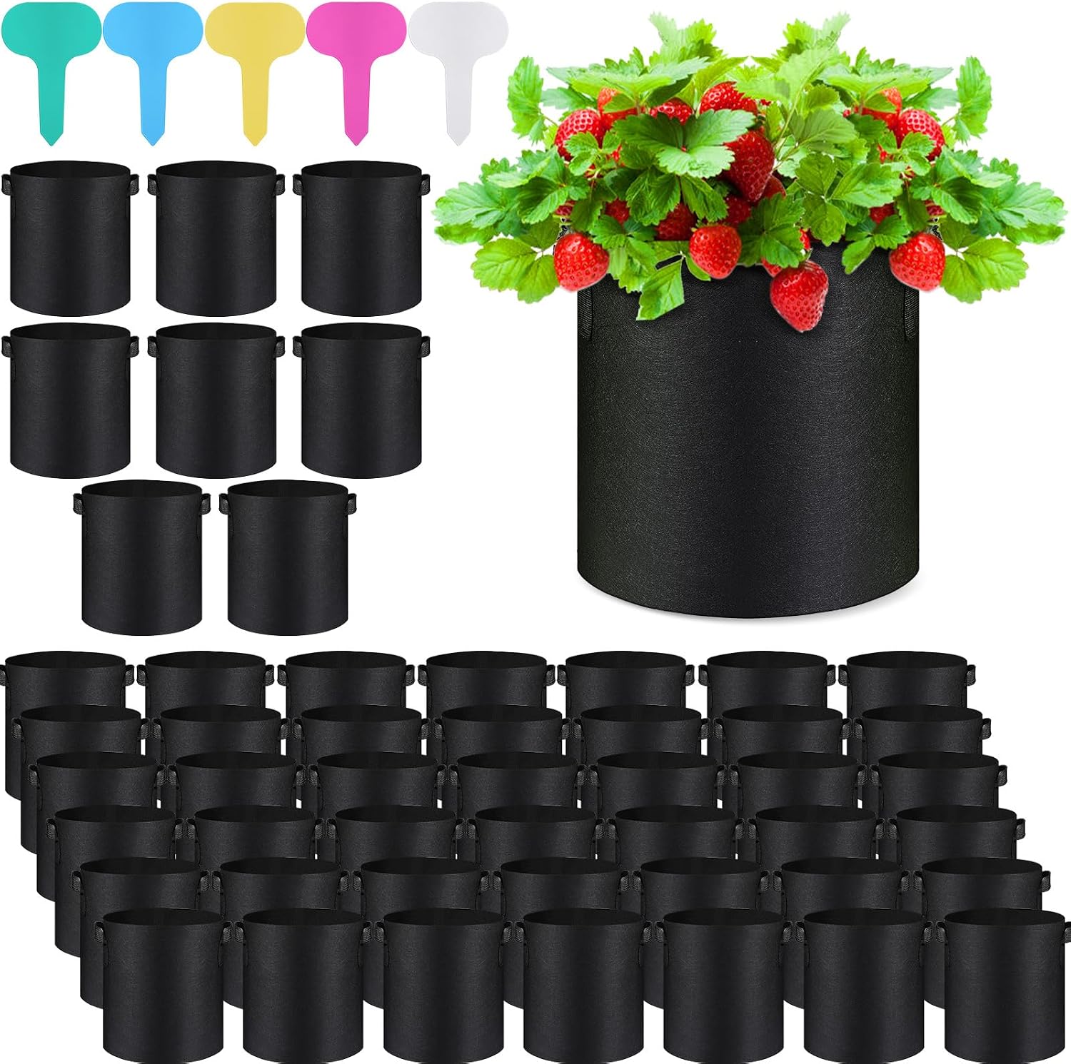 Amazon.com : Umigy 50 Pack Plant Grow Bags Nonwoven Aeration Fabric ...