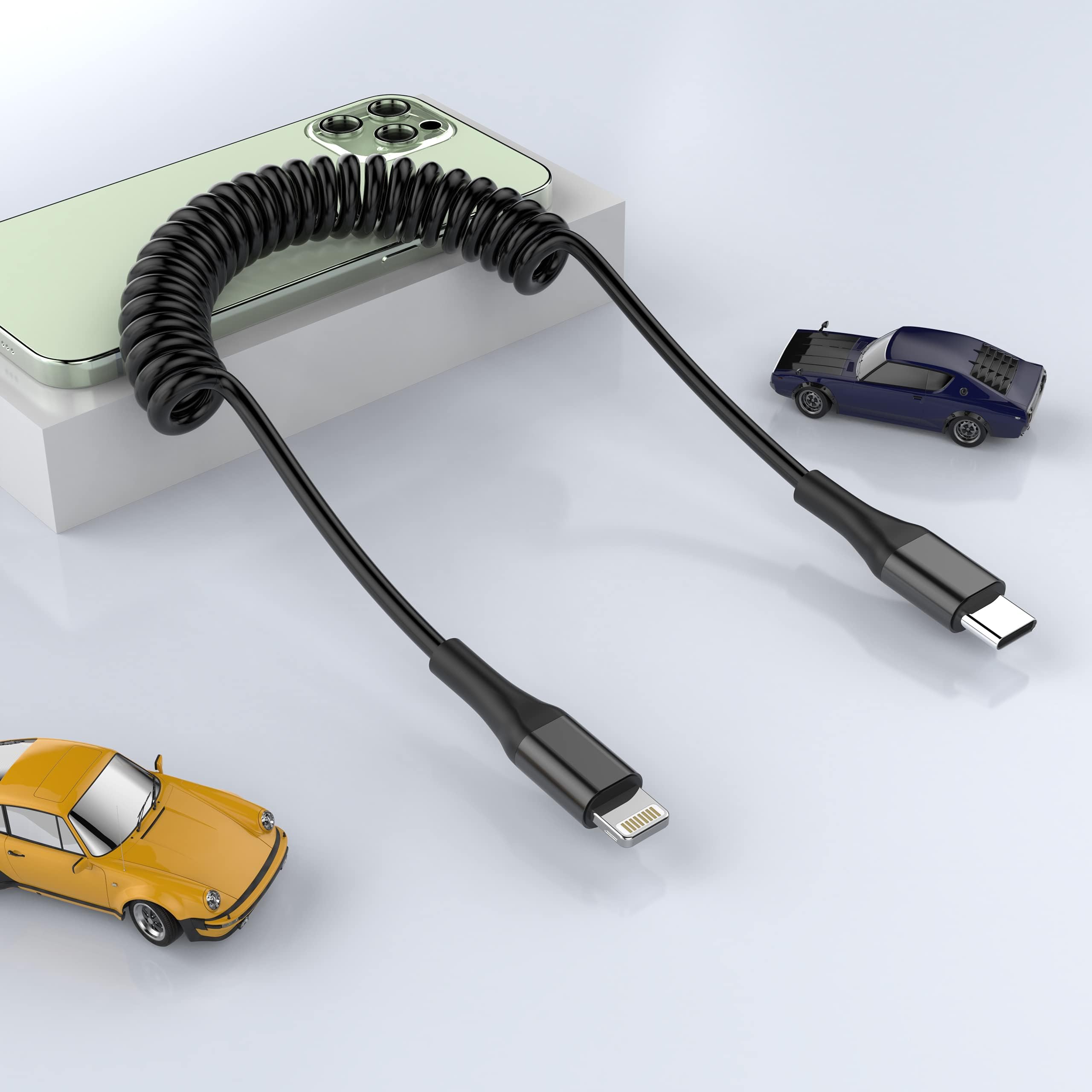 Amazon.com: Coiled Lightning Cable [2Pack 4FT] 4 in 1 Multi Charging ...