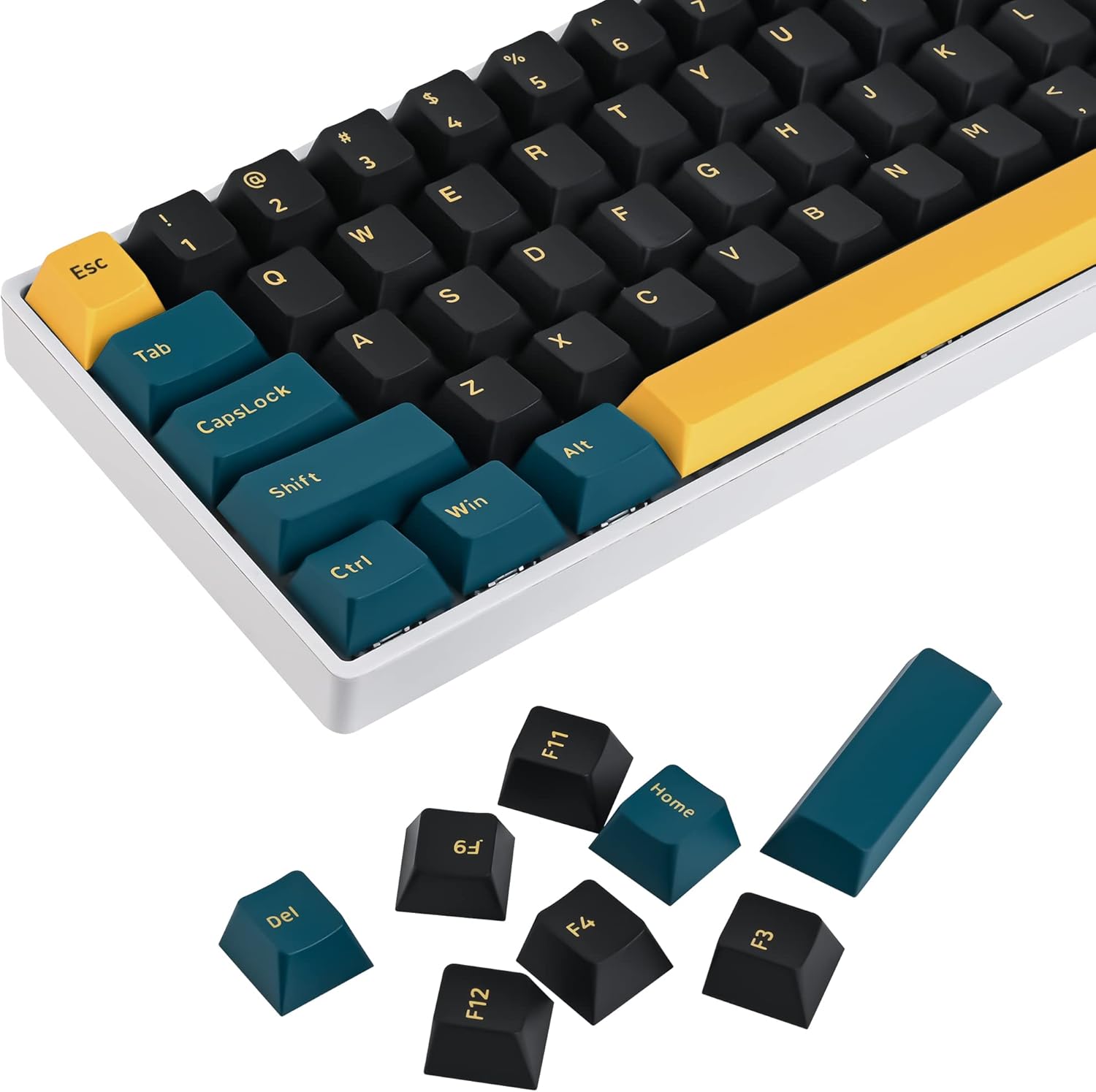 PBT Mars Green Custom keycaps，168 Key Cherry Profile Doubleshot Key Cap ...