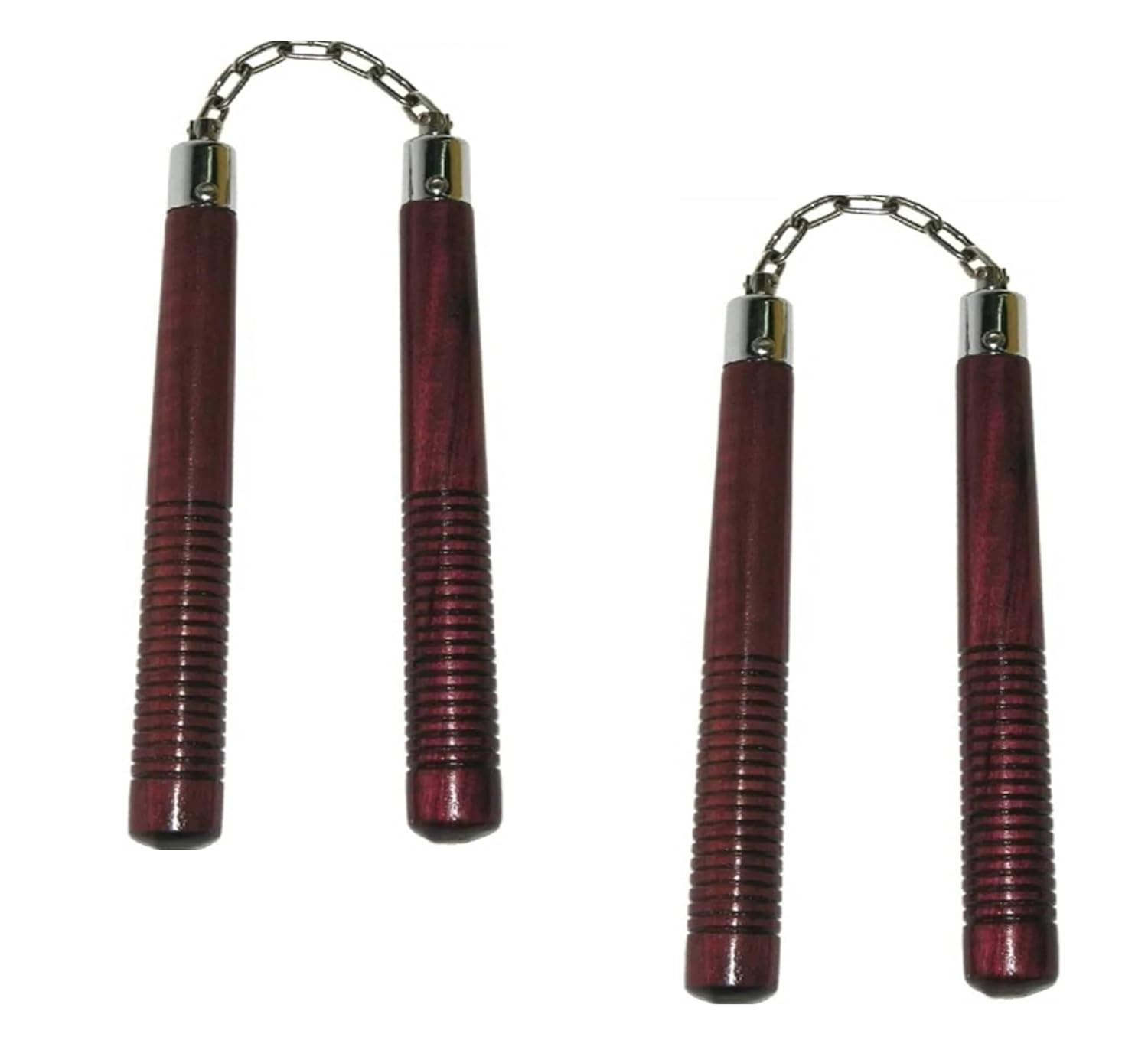 Red Venus Combo of 2 Wooden Handle Nunchaku, Nunchucks - Karate Sticks ...