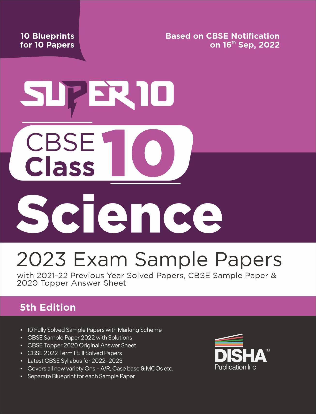 Buy Super 10 CBSE Class 10 Science 2023 Exam Sample Papers with 2021-22 ...