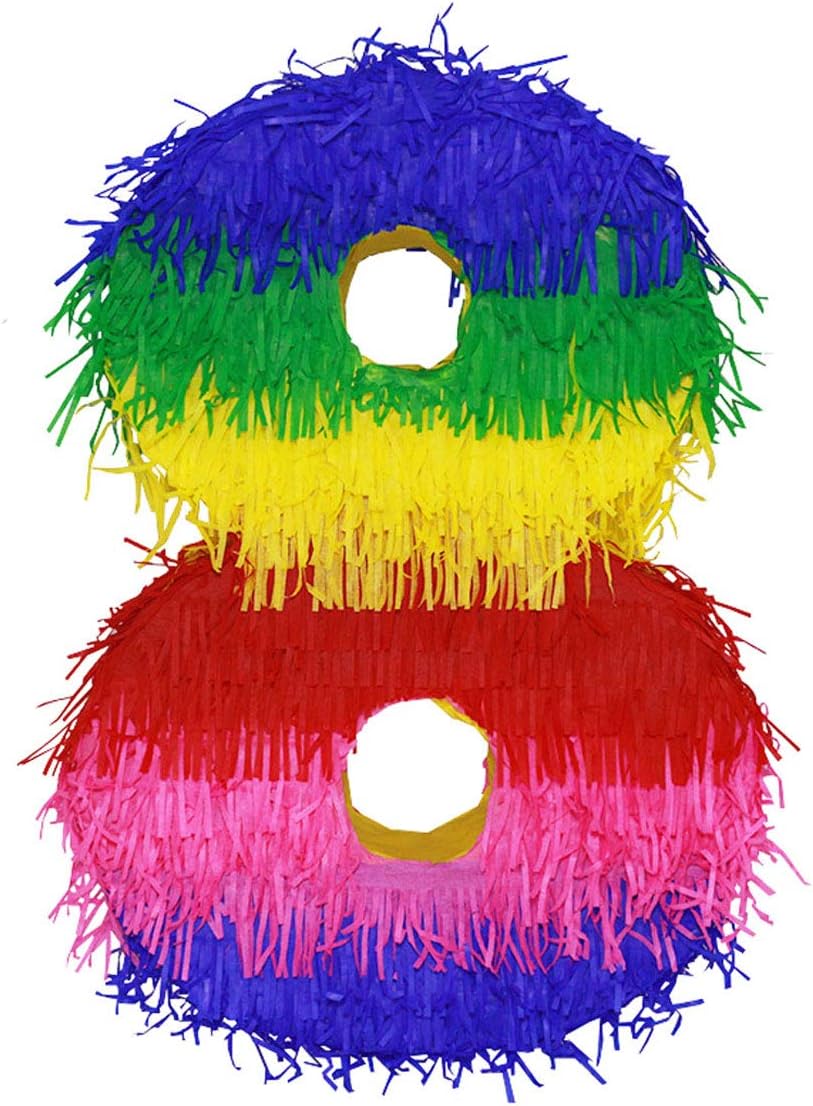 Amazon.com: Small Multicolor Number 8 Pinata Perfect for Kids and Adult ...
