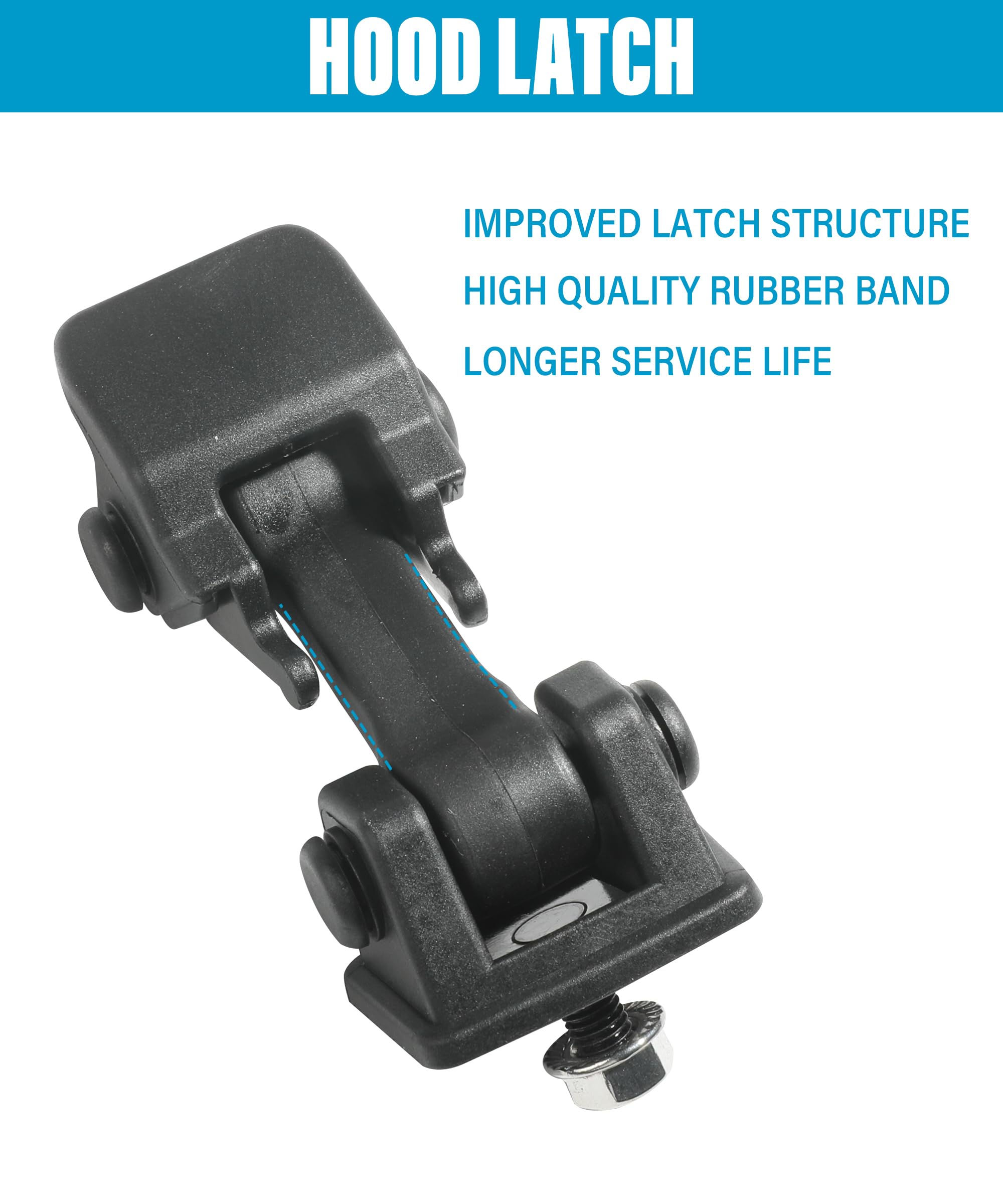 Snapklik.com : Qziulr 2Pcs Hood Latch Catch, Black ABS, Compatible
