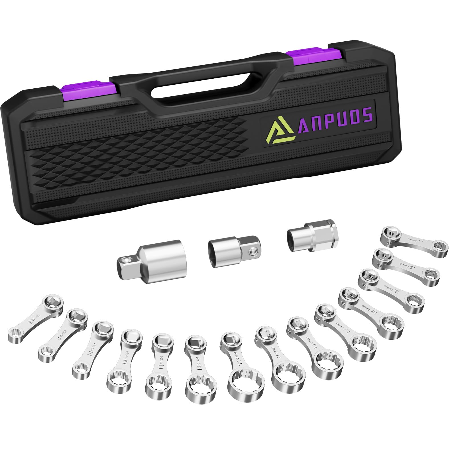 Snapklik.com : ANPUDS Torque Adapter Set, 17 Pcs Metric 12 Point Torque ...