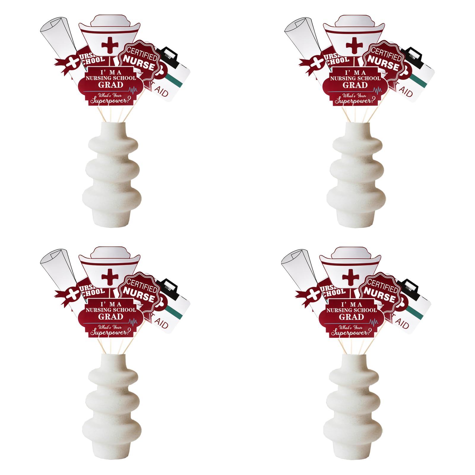 Snapklik.com : 24 PCS Nurse Graduation Centerpieces Sticks, Red And ...