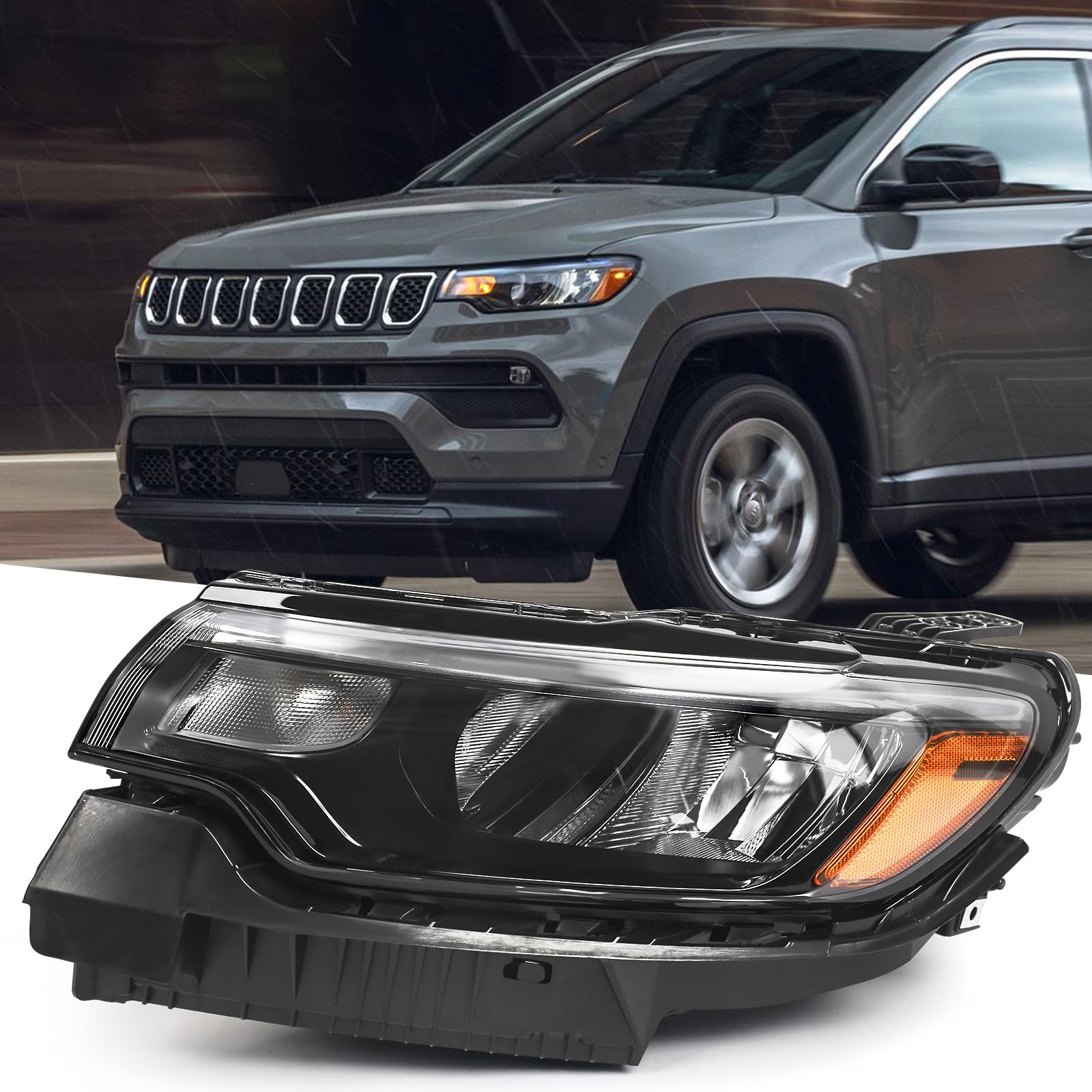 Snapklik.com : Headlight Assembly For Jeep Compass 2022-2023 LED High ...
