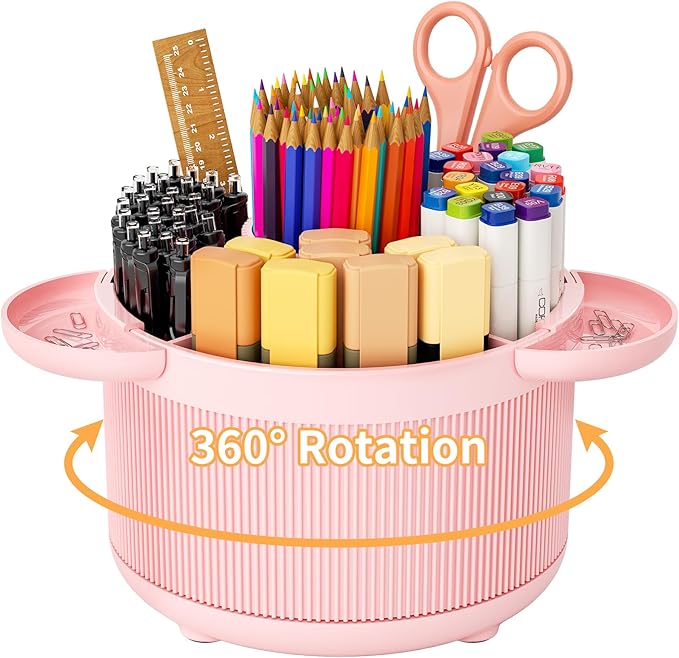 Amazon.com : 360 Degree Rotating Desk Organizer, Pencil Pen Holder with ...
