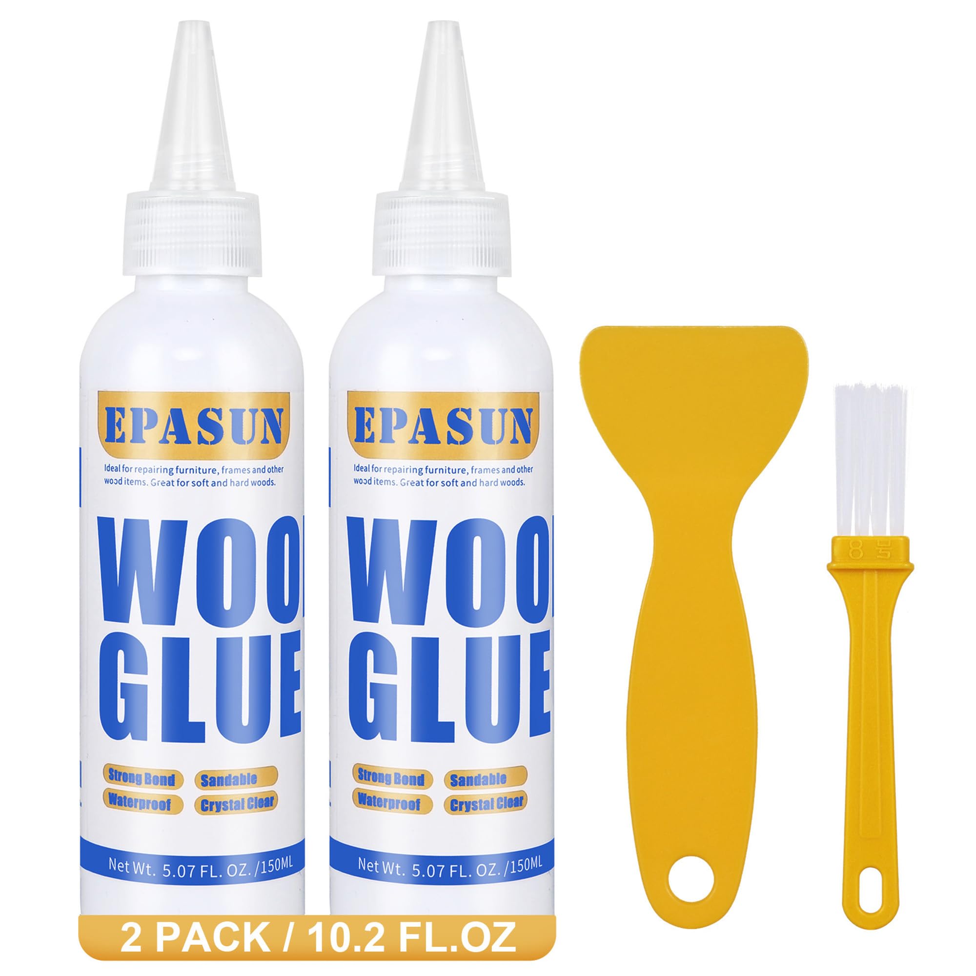 2 Pack Wood Glue, Strongest Glue for Woodworking, Waterproof Clear Wood ...