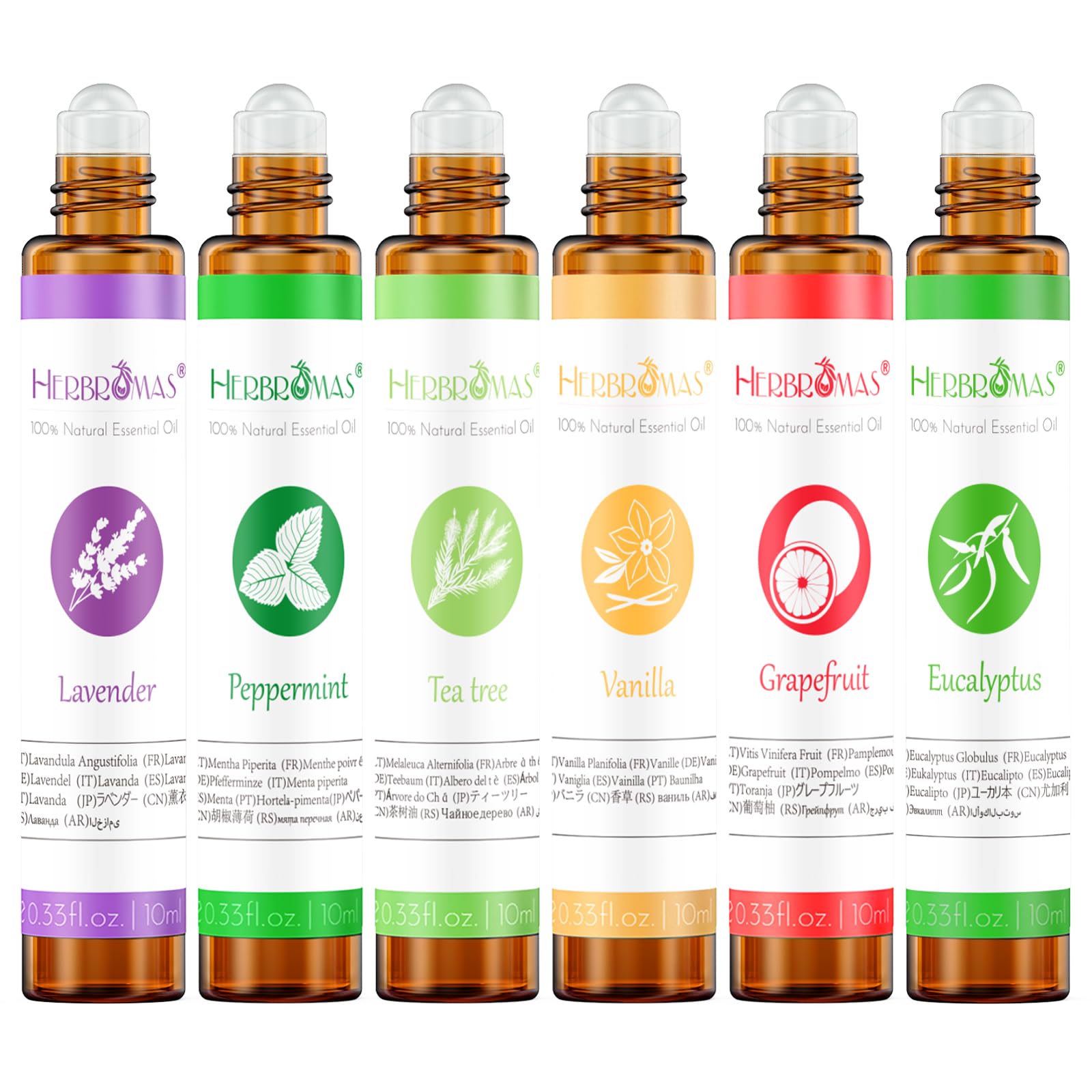 Amazon.com: Essential Oil Roll On Set with Lavender, Peppermint ...
