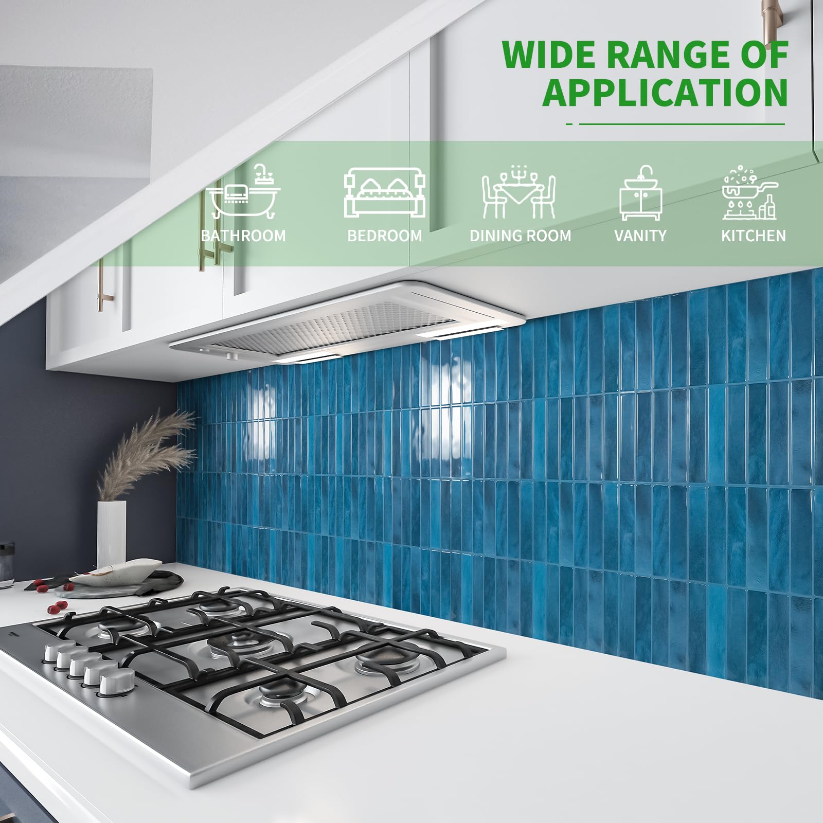 Snapklik.com : LONGKING 10-Sheet Blue Peel And Stick Backsplash Tiles ...