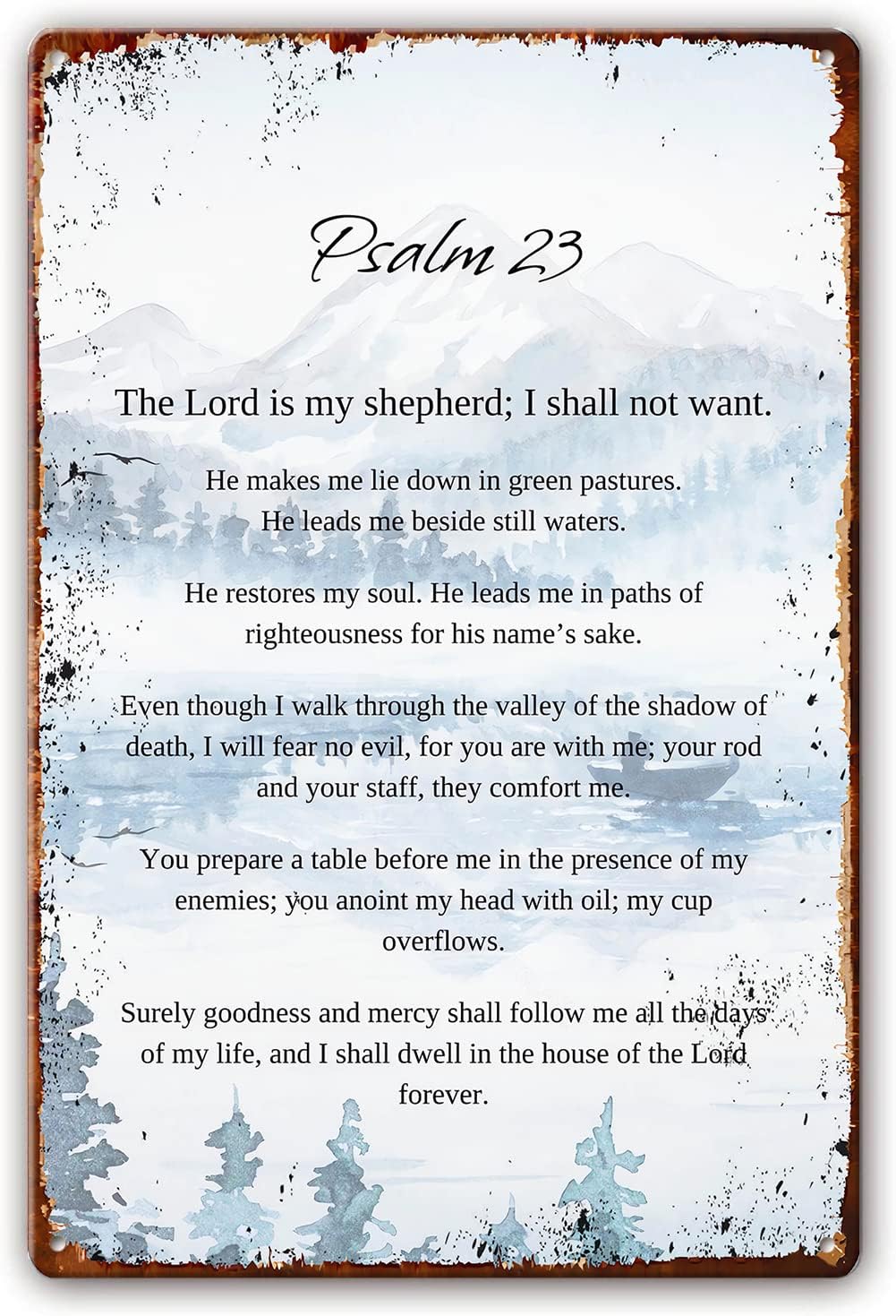 Amazon.com: Psalm 23 The Lord is My Shepherd, Inspirational Quotes ...