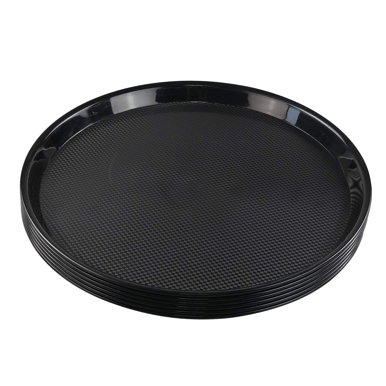 Amazon.com | Obstnny Black Plastic Serving Tray, 13.5" Round Food ...