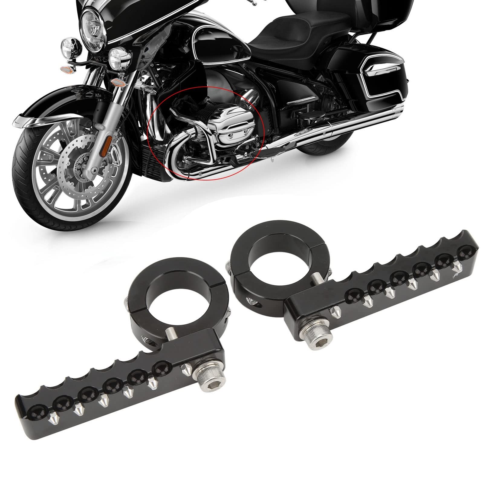 Motorcycle Highway Pegs, Highway Footpegs for 22 25 28mm Engine Guard ...