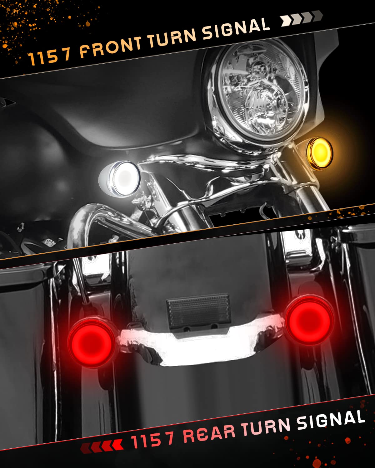Snapklik.com : QUASCO 1157 Front Rear LED Turn Signals 2 Inch Bullet ...