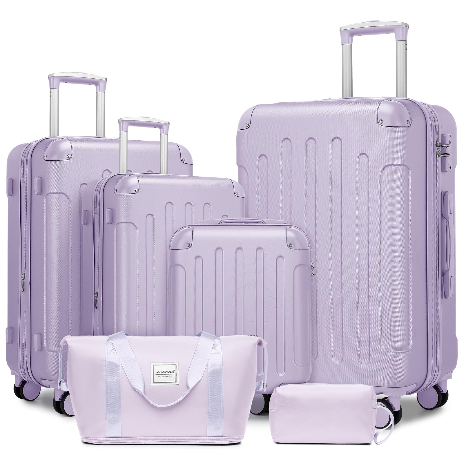 Amazon.com | LARVENDER Luggage Sets 6 Piece Hardshell Expandable ...